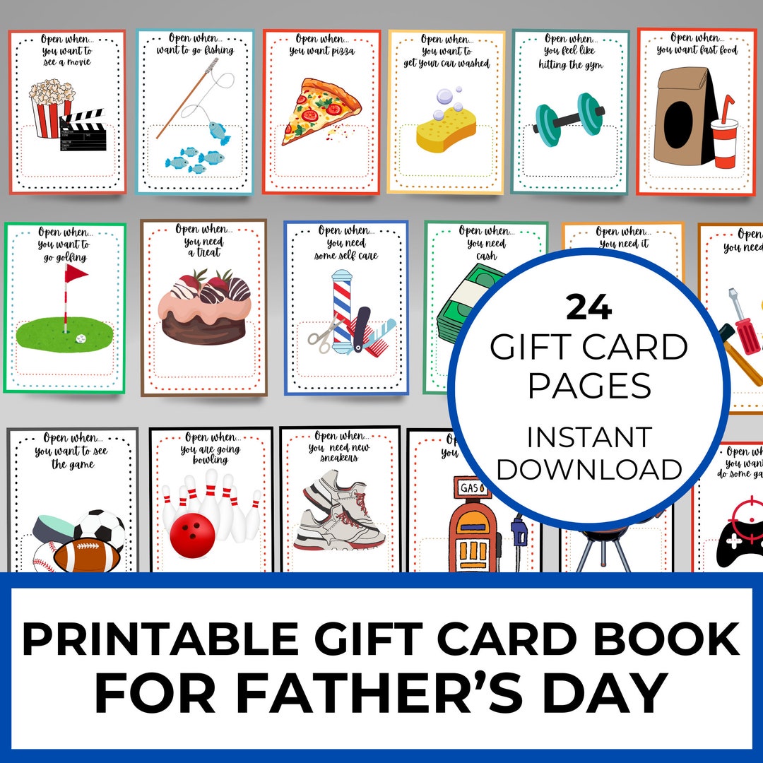 Father's Day Gift, Gift Card Book, Gift Card Holder, Father's Day Gift ...