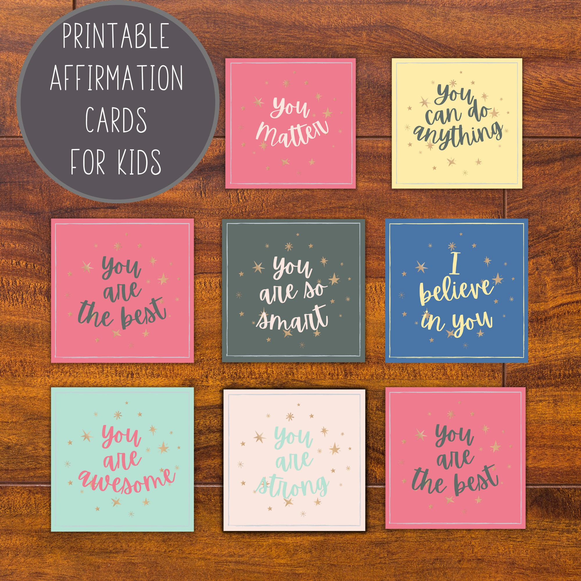 Printable Affirmation Cards for Kids, Motivational Cards for Kids ...