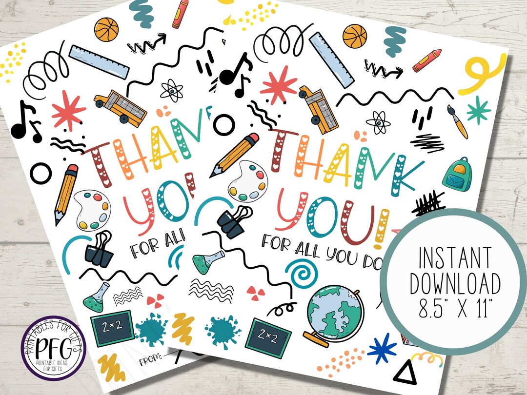 Teacher Appreciation Flyer, Printable Teacher Thank You, End of the ...