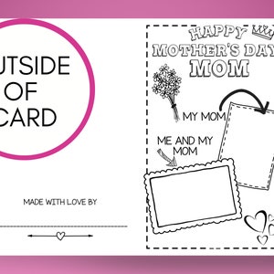 Mother's Day Card, Printable Gift Idea for Mother's Day, Coloring Page ...