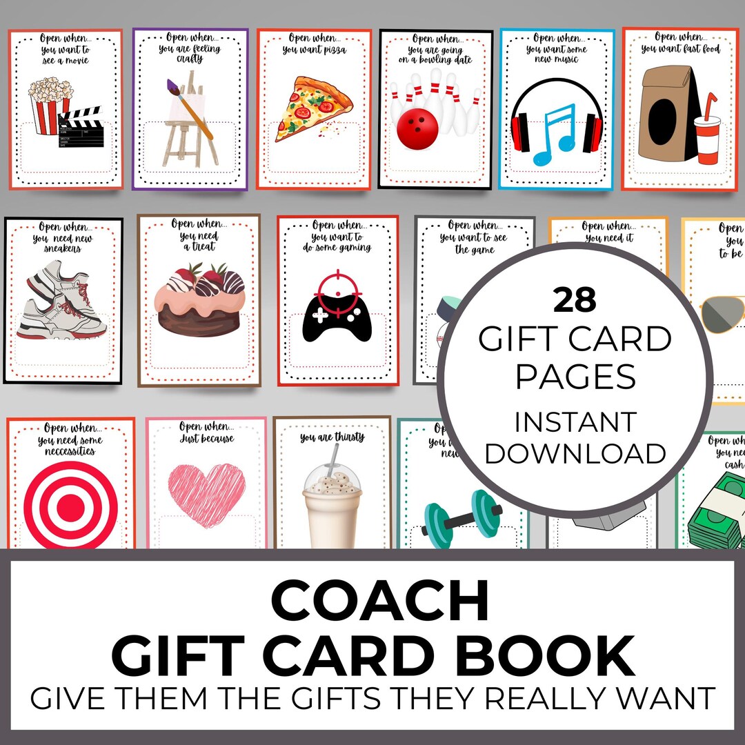 COACH Gift, Gift Card Book, Printable Gift Card Holder, Fun Way to Give ...