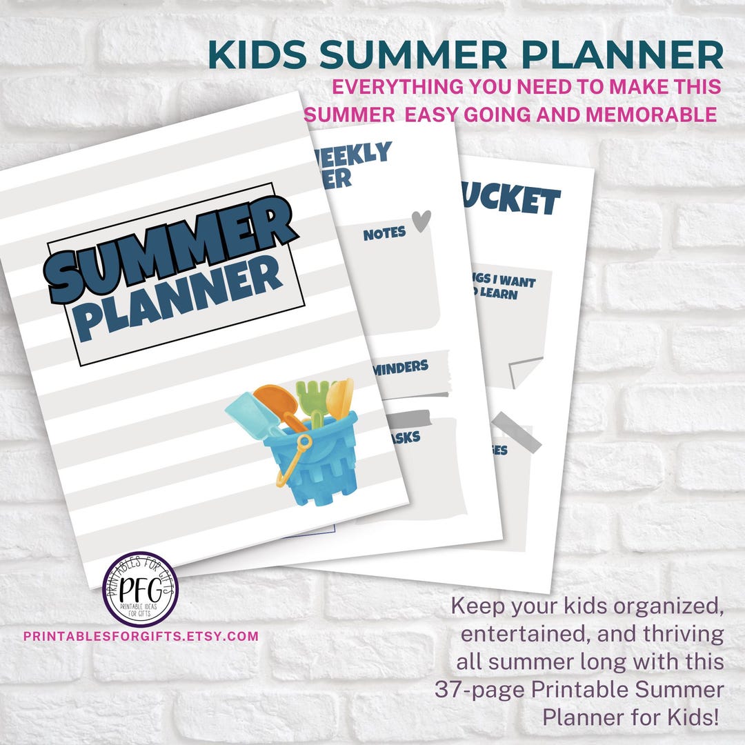 Summer Planner for Kids, Printable Summer Activity Book, Daily Schedule ...