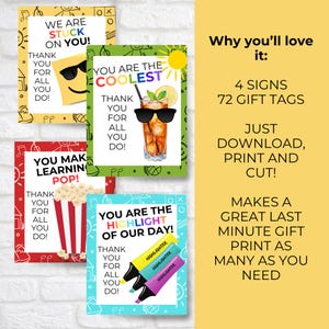 Staff Appreciation Bundle, Teacher Appreciation Week Printable Gift ...