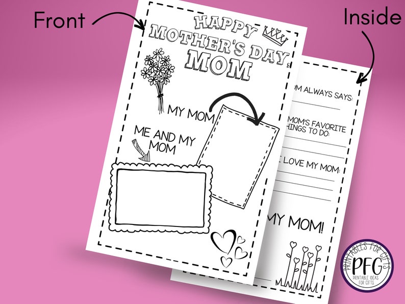 Mother's Day Card, Printable Gift Idea for Mother's Day, Fill in the ...