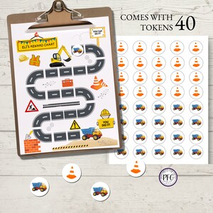 Reward Chart for Kids Printable, Construction Theme, Potty Training ...