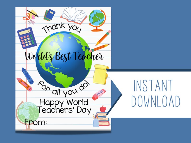 World Teachers Day, Teacher Appreciation Flyer, Printable Teacher Thank ...