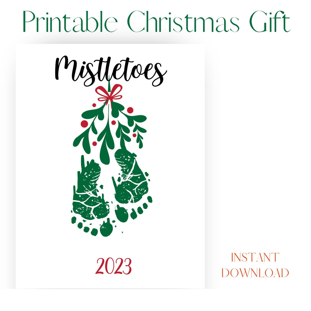 Printable Christmas Foot Print Art, Toddler Foot Print, Baby Christmas ...