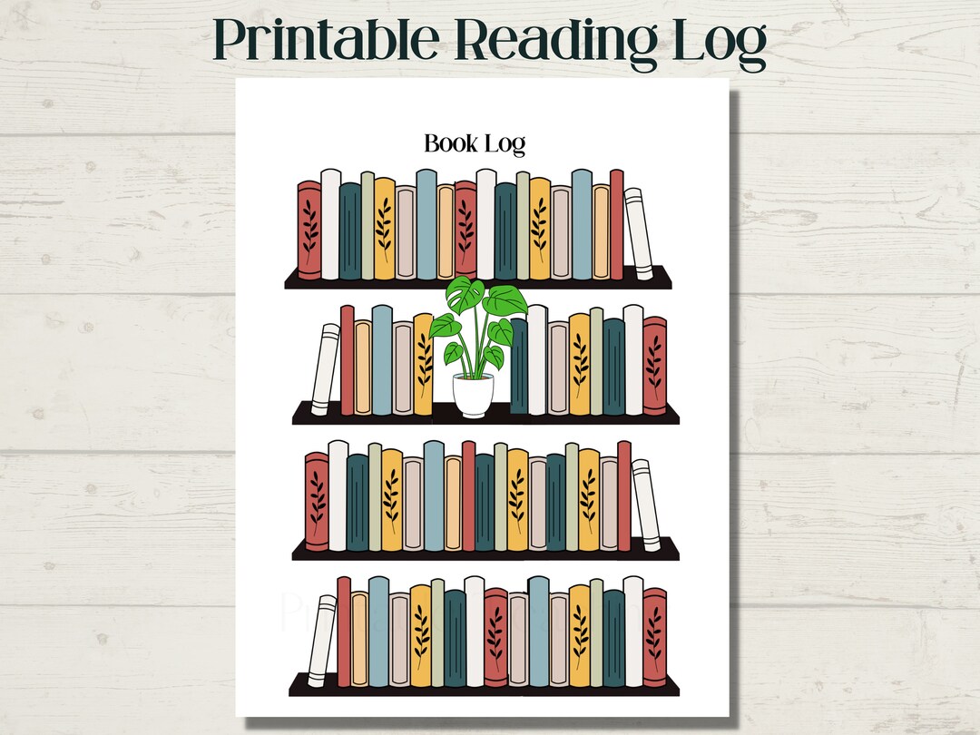 Printable Reading Log, Reading Journal, Gift for Book Lover, Books to ...