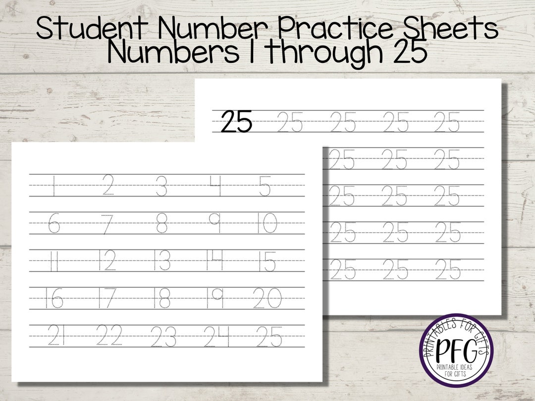 Number Practice Printable Worksheet Number Printable Math - Etsy