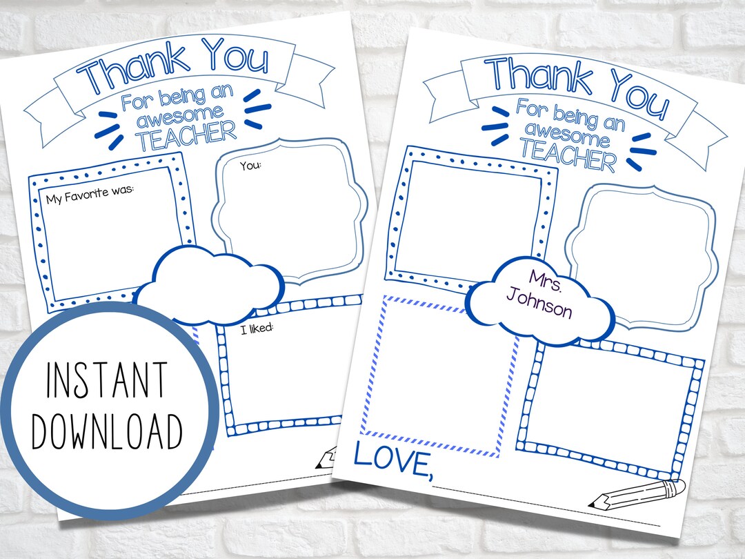 Teacher Appreciation Printable Fill in the Blank Teacher Gift - Etsy