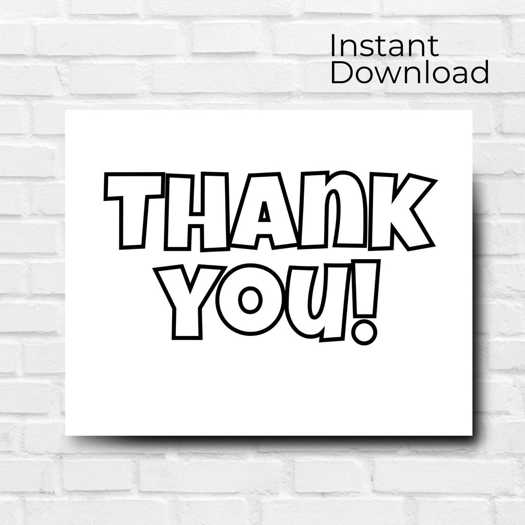 Thank You Coloring Card, End of the Year Gift Teacher Gift Printable ...