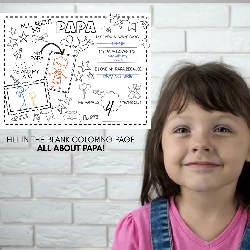 Grandparents Day Activity for Grandpa, All About Papa Printable ...