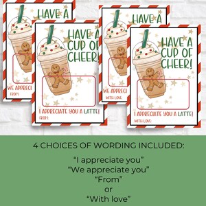 Printable Christmas Gift Card Holder, Teacher Christmas Gift, Thank You ...