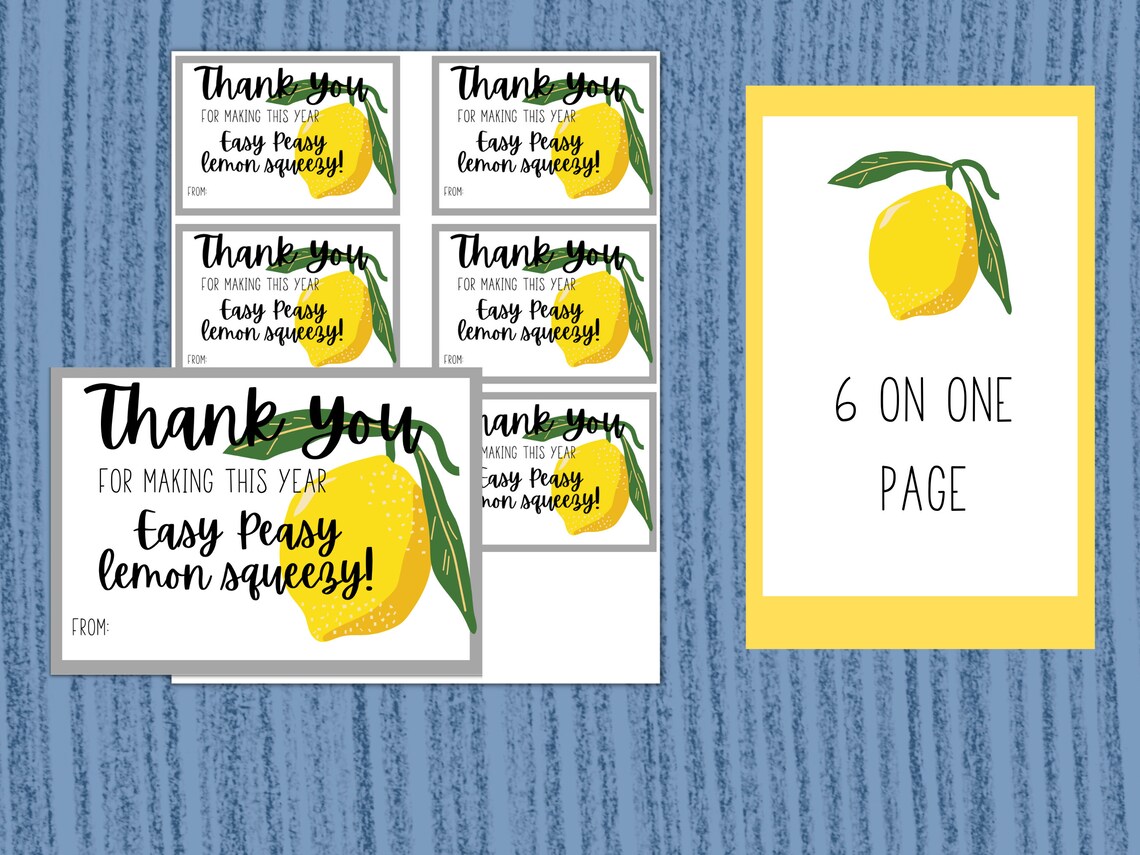 Lemon Gift Tag Teacher Appreciation Week Printable Teacher - Etsy