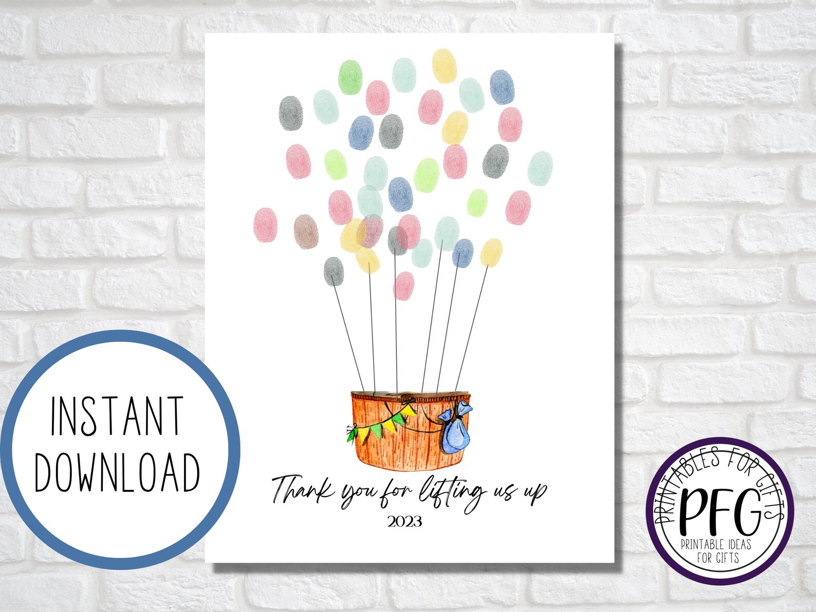 End of the Year Gift From Class Printable Teacher Gift, Fingerprint Art ...