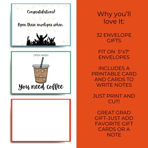 Open When Envelopes, College Student, Printable Tags, Care Package for ...