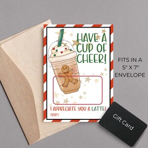 Printable Christmas Gift Card Holder, Teacher Christmas Gift, Thank You ...