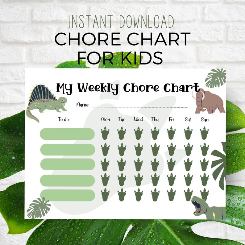 Chore Chart for Kids Printable, Responsibility Chart for Kids, Chore ...