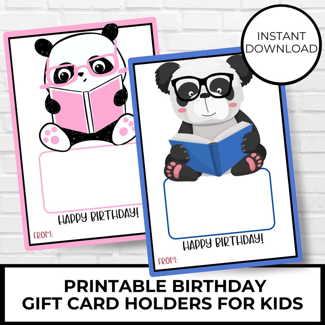 Gift Card Holder Idea for Kids Birthday Gift, Book Lover Young Reader ...