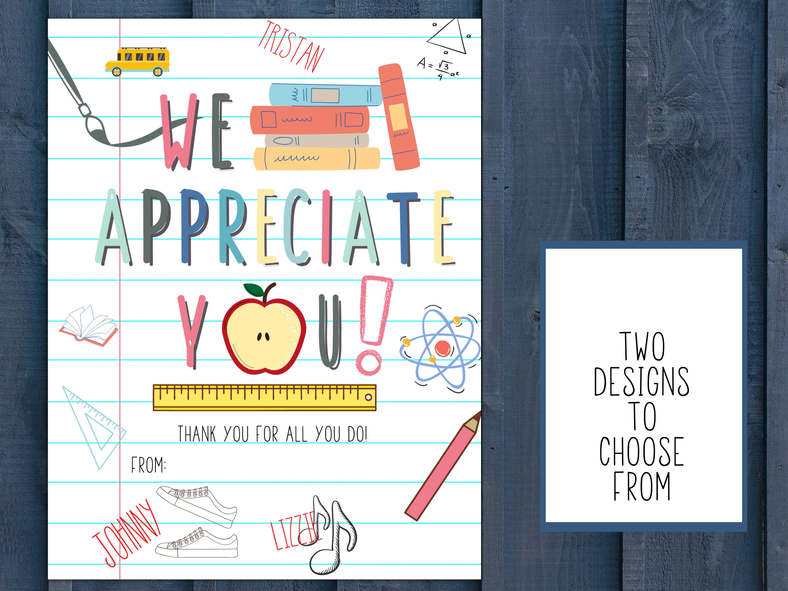 Teacher Gift Printable Teacher Appreciation Thank You Gift, End of the ...