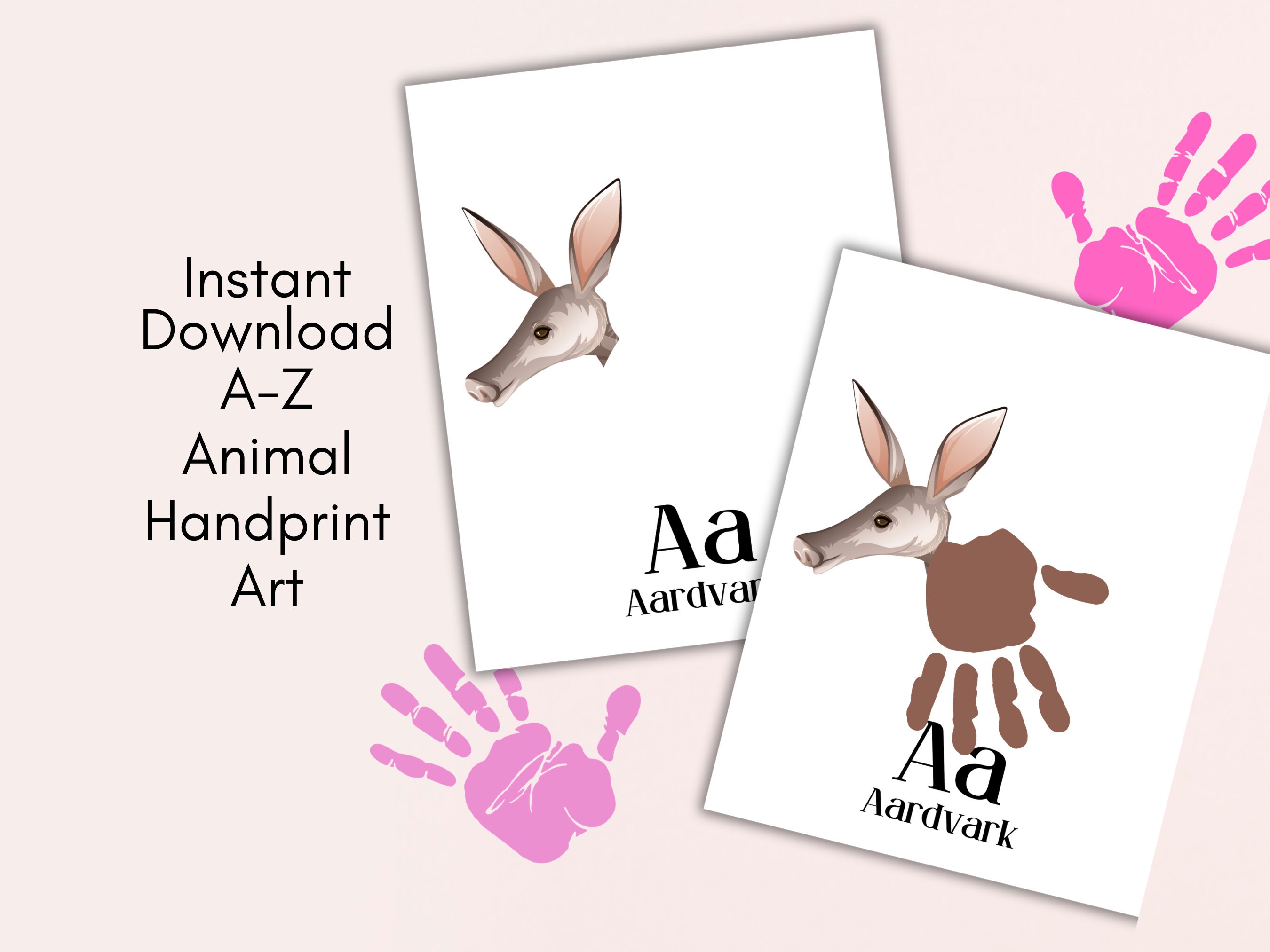 A-Z ABC Alphabet Handprint Craft Art Printable Hand Print - Etsy