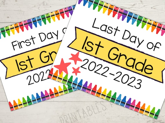 First Day Of 1st Grade Sign First Day Of School Etsy