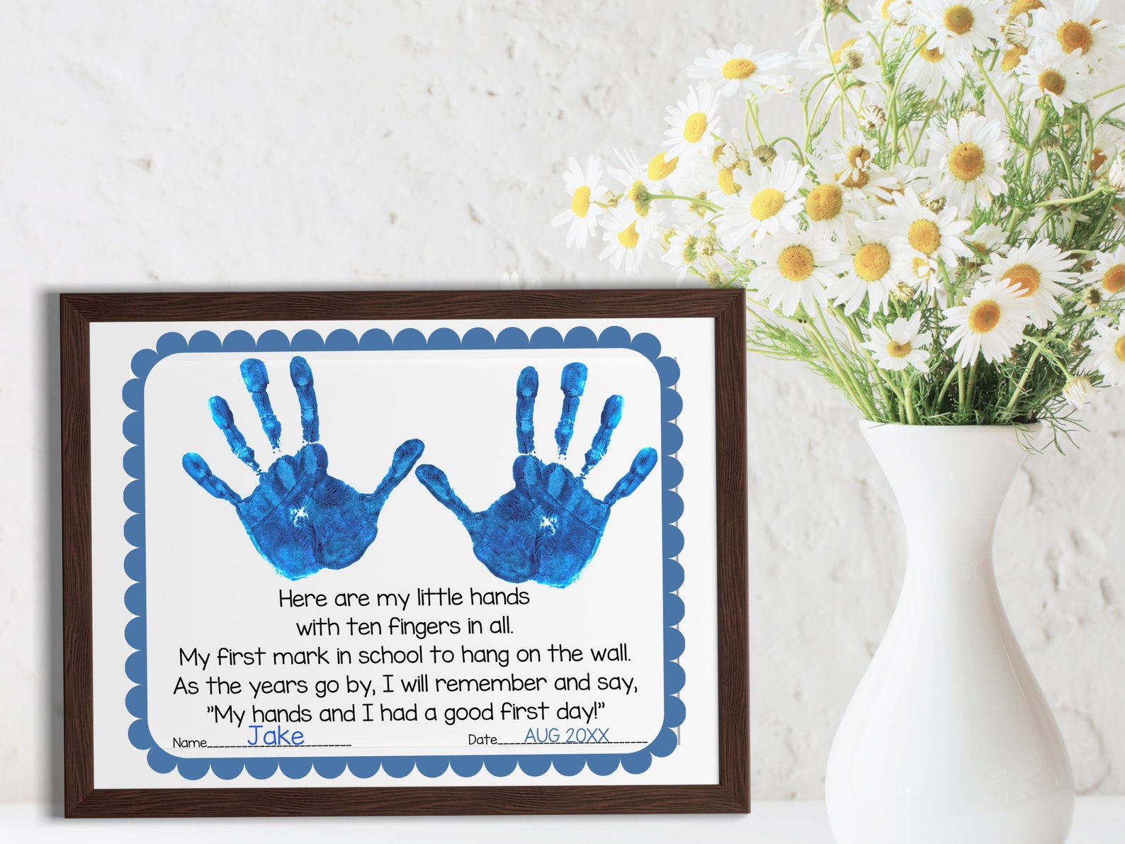 My First Day of School Handprint Hand Craft Art Poem, Starting ...