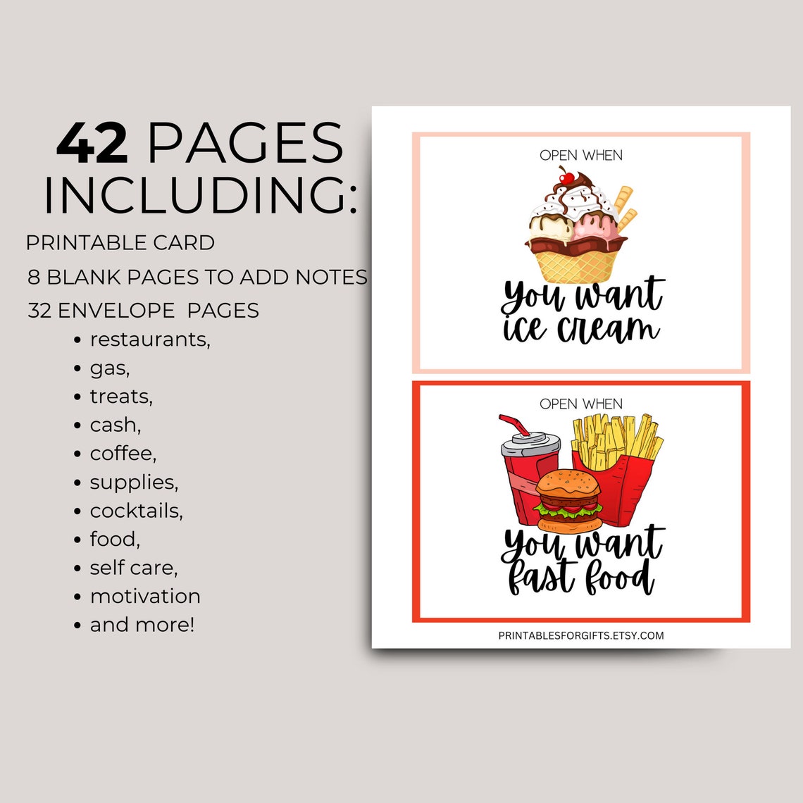 Open When Envelopes, College Student, Printable Tags, Care Package for ...