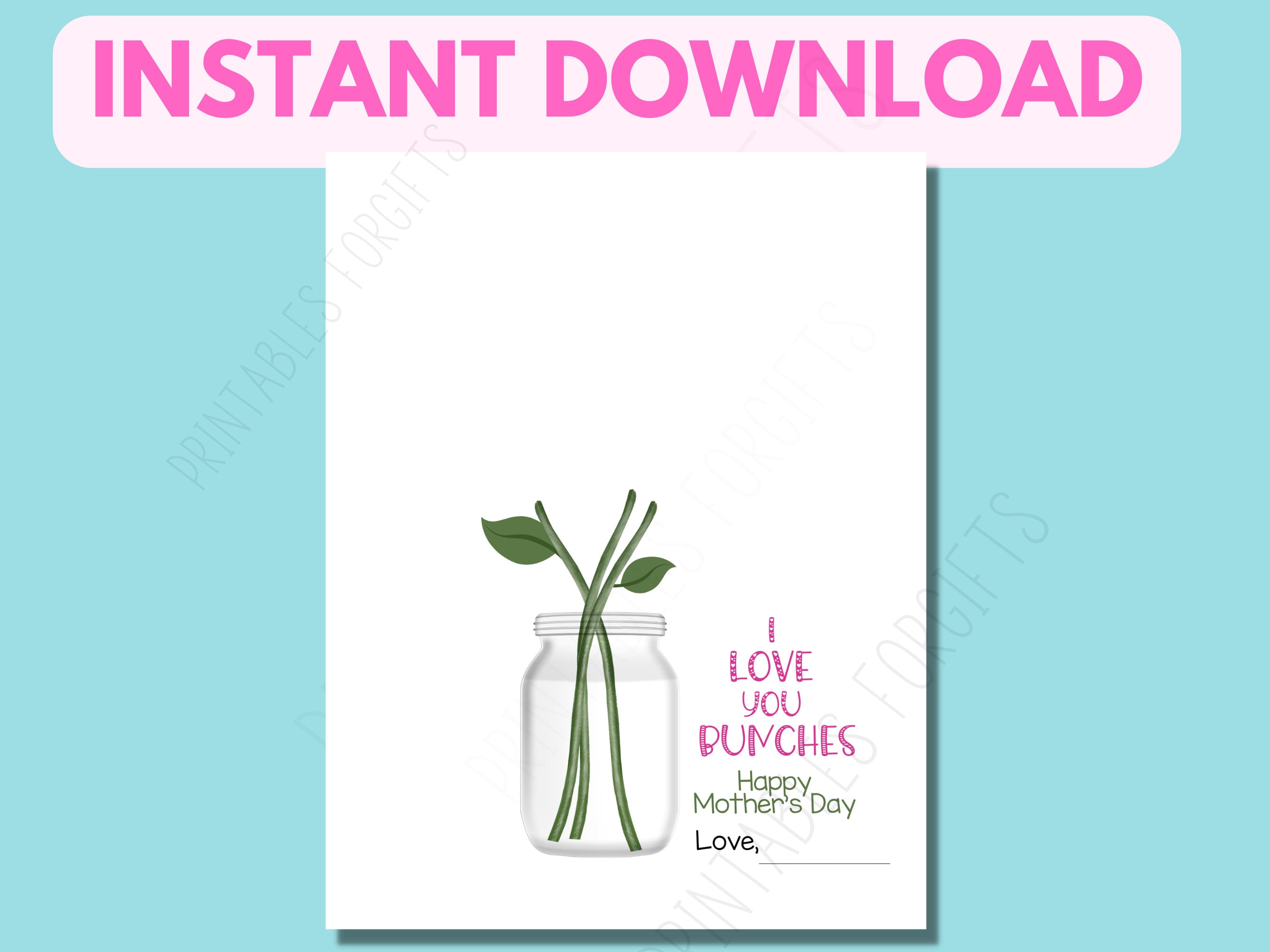 Printable Mother's Day, Flower Bouquet Craft From Kids, Present for Mom ...