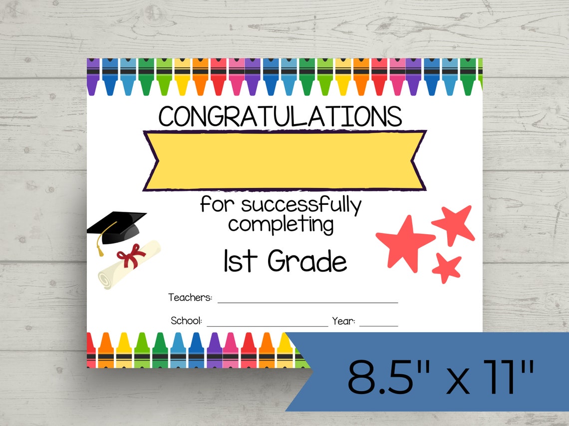 Grade School Diploma Printable Graduation Sign, Preschool Certificate ...