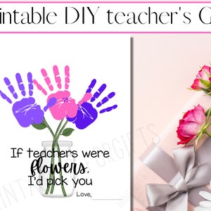 End of Year Teacher Gift Printable Teacher Gift Hand Print, Last Day of ...