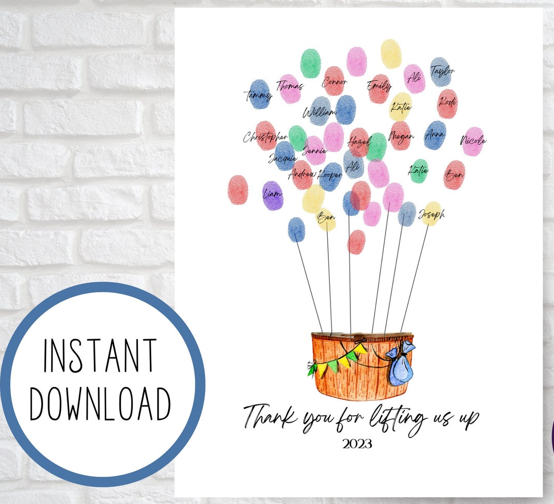 Teacher Christmas Gift, Printable Teacher Gift, Fingerprint Art ...