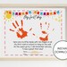 First Day of Preschool Handprint Art, First Day of School Printable ...