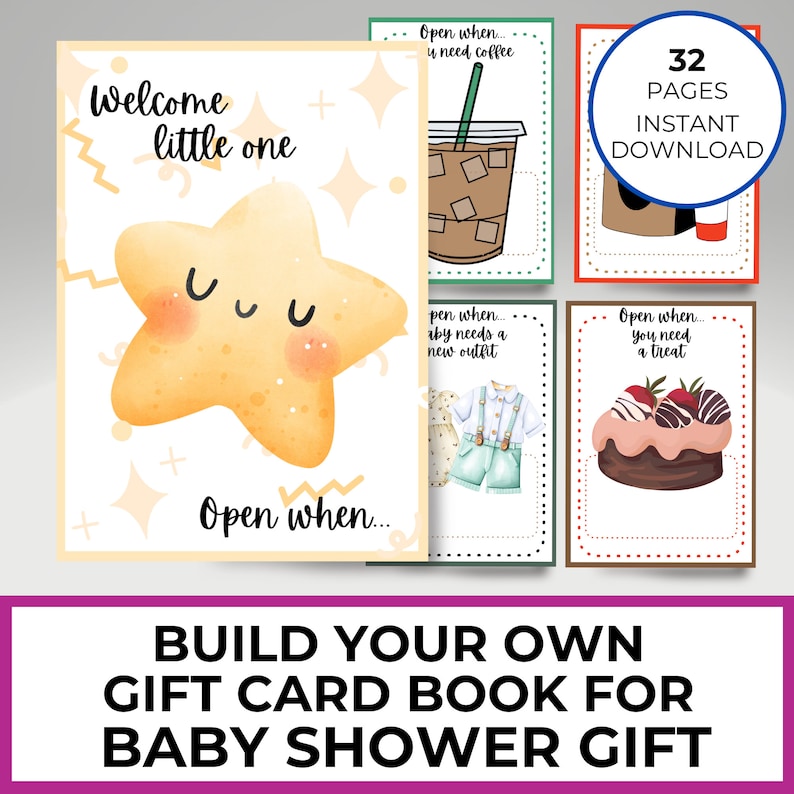 New Mom Gift Card Book, Printable Gift Card Holder, Baby Shower Gift ...