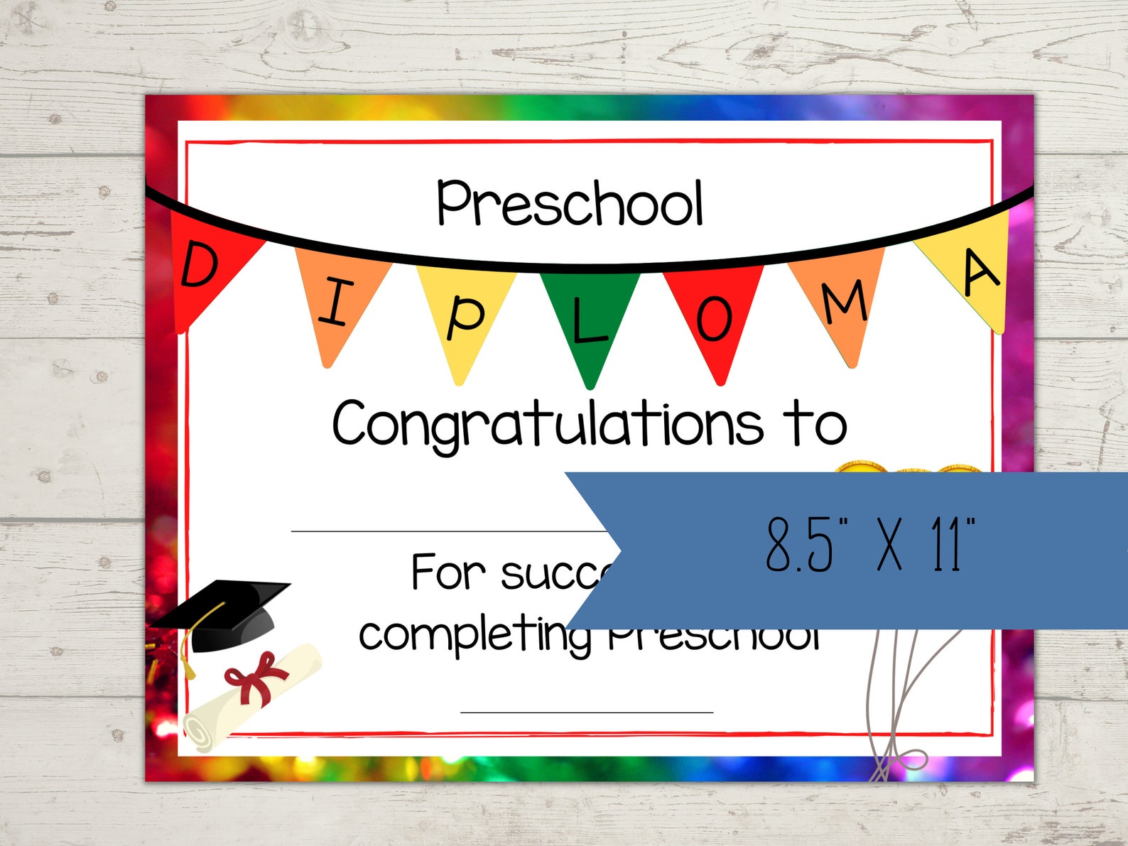 Preschool Diploma Graduation Diploma Preschool Preschool | Etsy