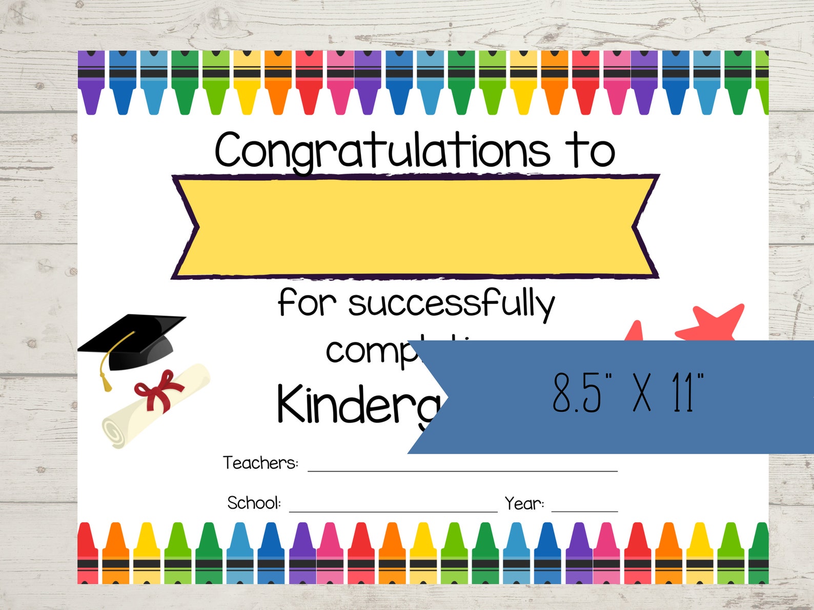 Kindergarten Graduation Diploma Certificate, Homeschool Graduation ...