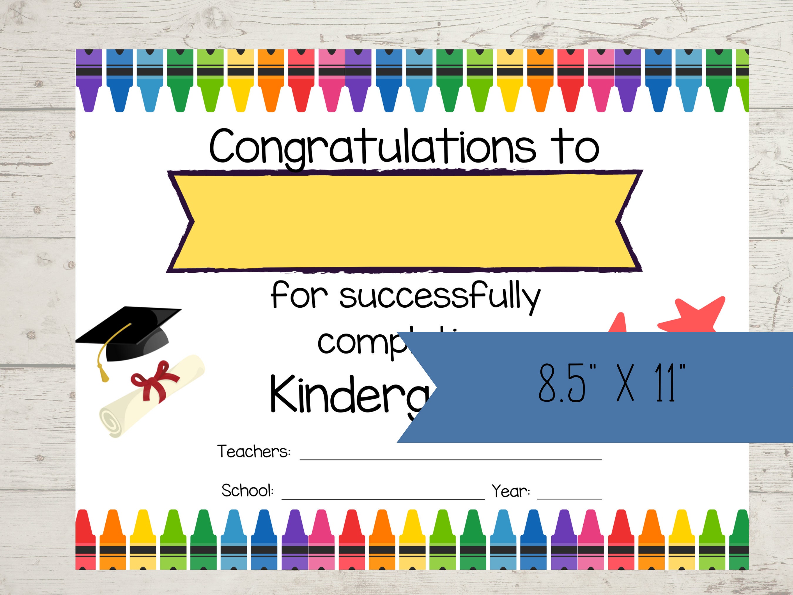 Kindergarten Graduation Diploma Certificate, Homeschool Graduation ...