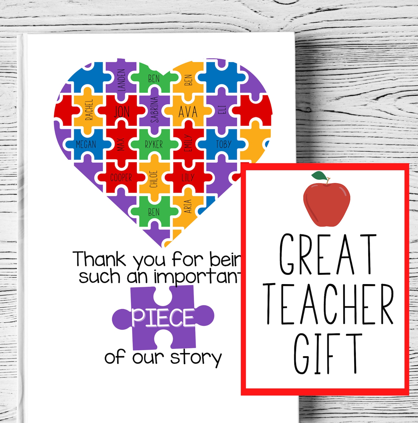 Printable Teacher Gift From Class, Teacher Appreciation Week Printable ...