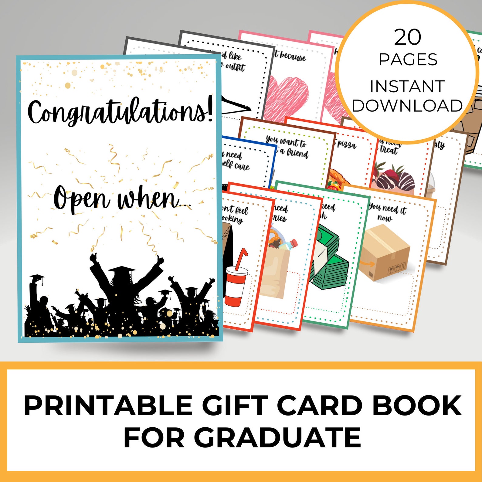 Gift Card Book Printable Gift for Graduate, Gift Card Photo Album, High ...