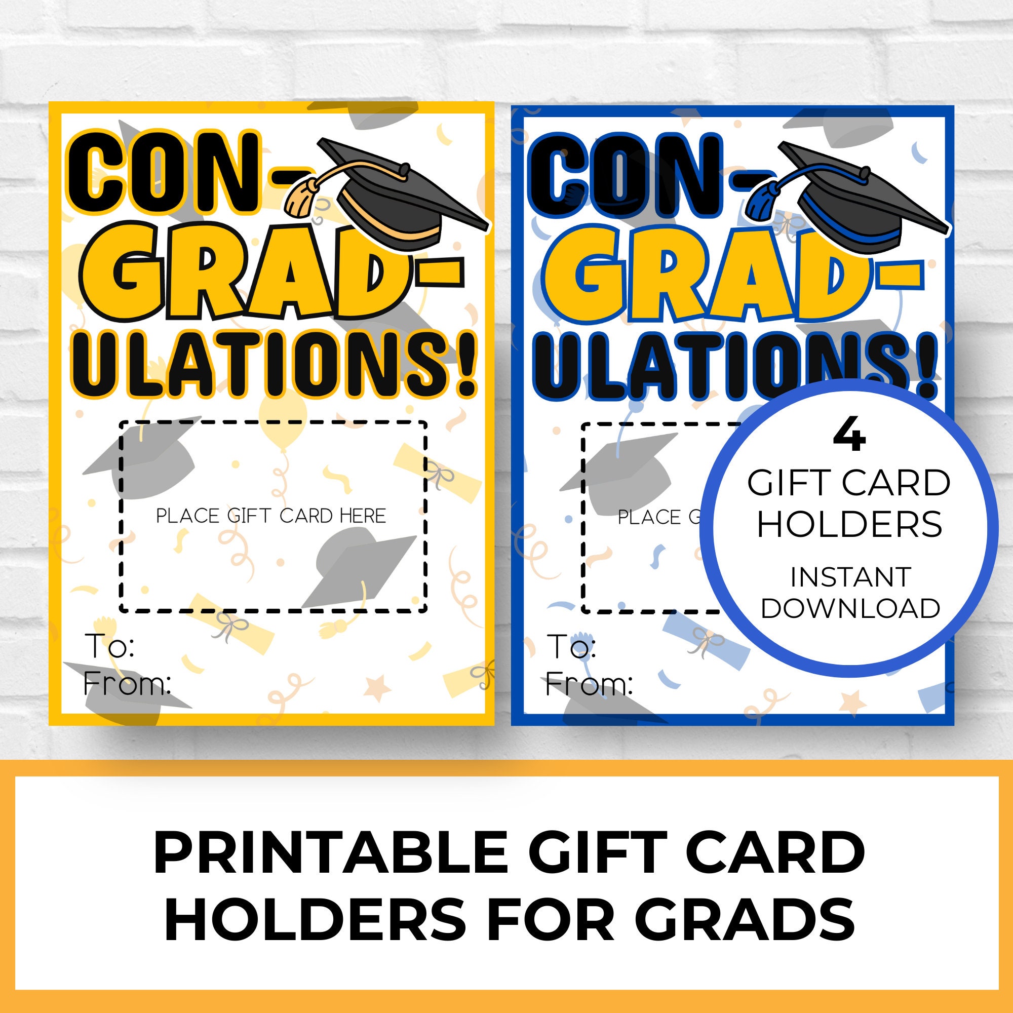 Graduation Gift Card Holder, Congratulations, Care Package, College ...