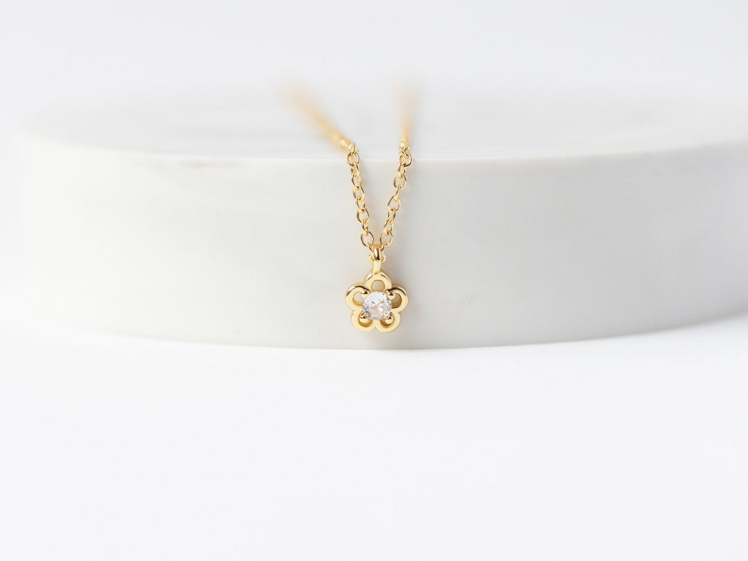 Birth Flower Chain Necklace, Gold Filled Soulmate Necklaces, Dainty ...