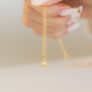 Birth Flower Chain Necklace, Gold Filled Soulmate Necklaces, Dainty ...