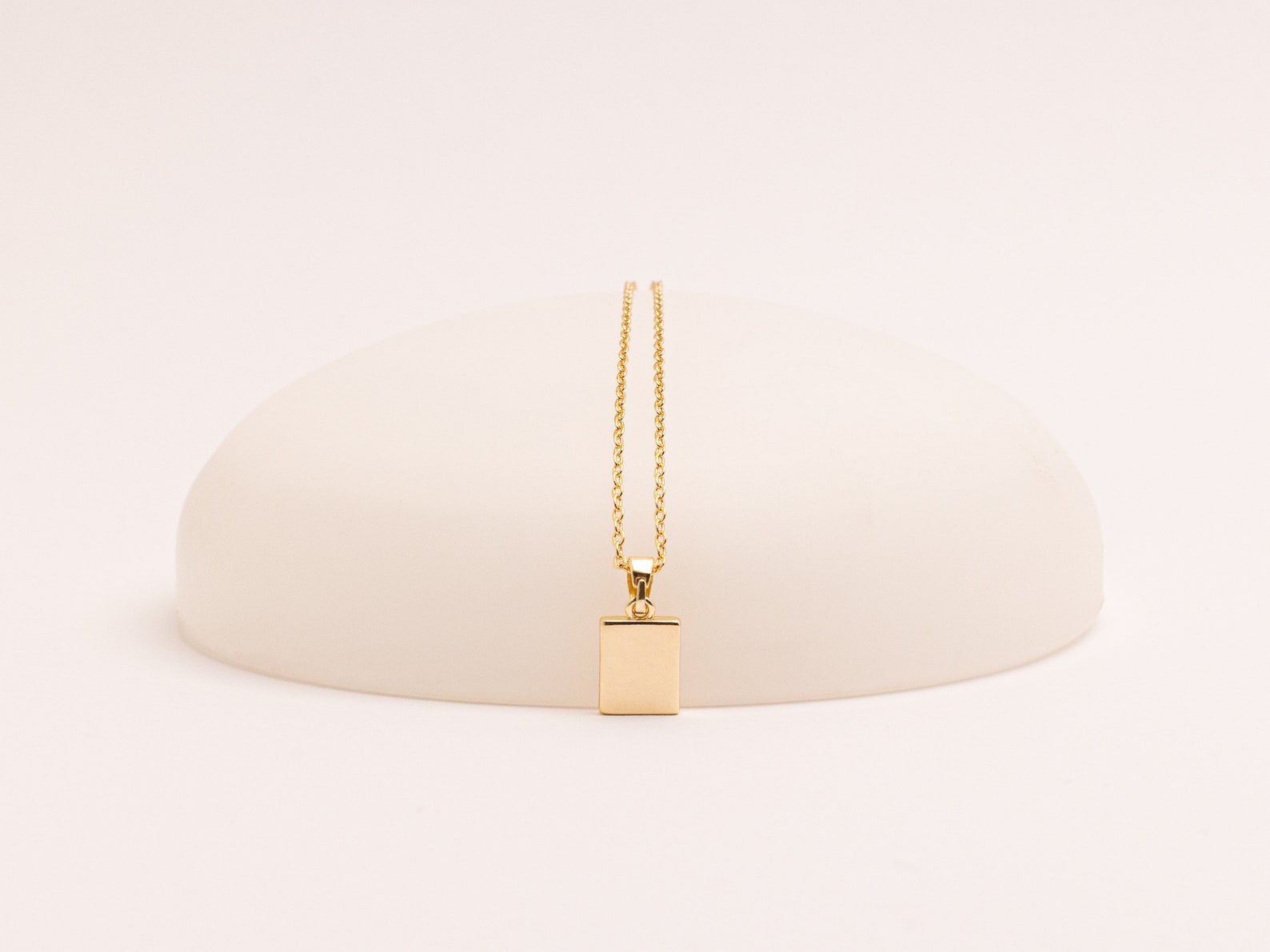 Square Mirror Pendant Necklace | Minimal Square Necklace | Small ...