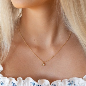 Birth Flower Chain Necklace, Gold Filled Soulmate Necklaces, Dainty ...