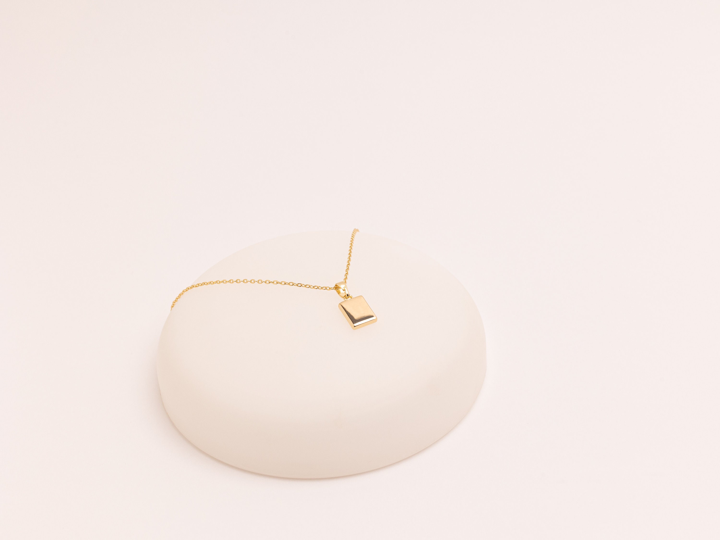 Square Mirror Pendant Necklace | Minimal Square Necklace | Small ...