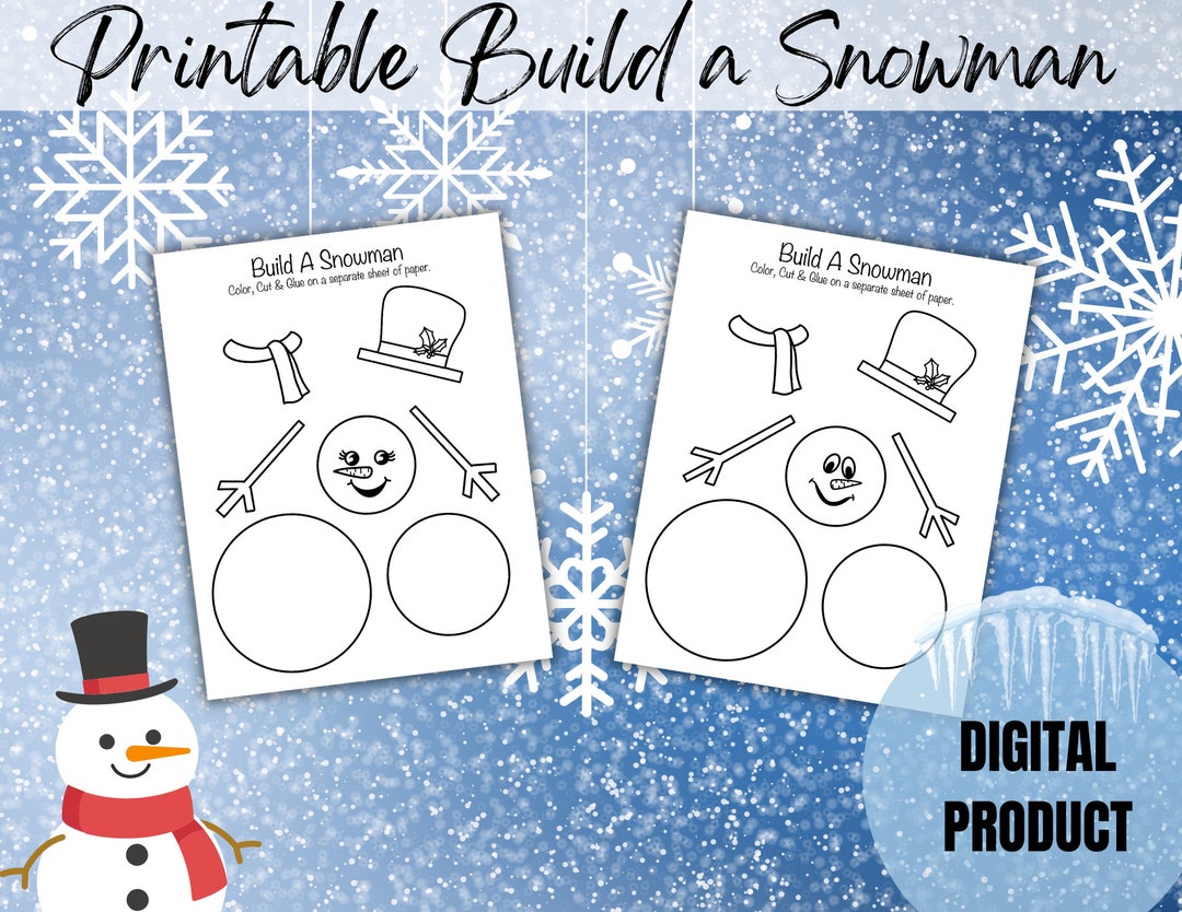 Printable Build a Snowman Winter Activity for Kids Winter - Etsy