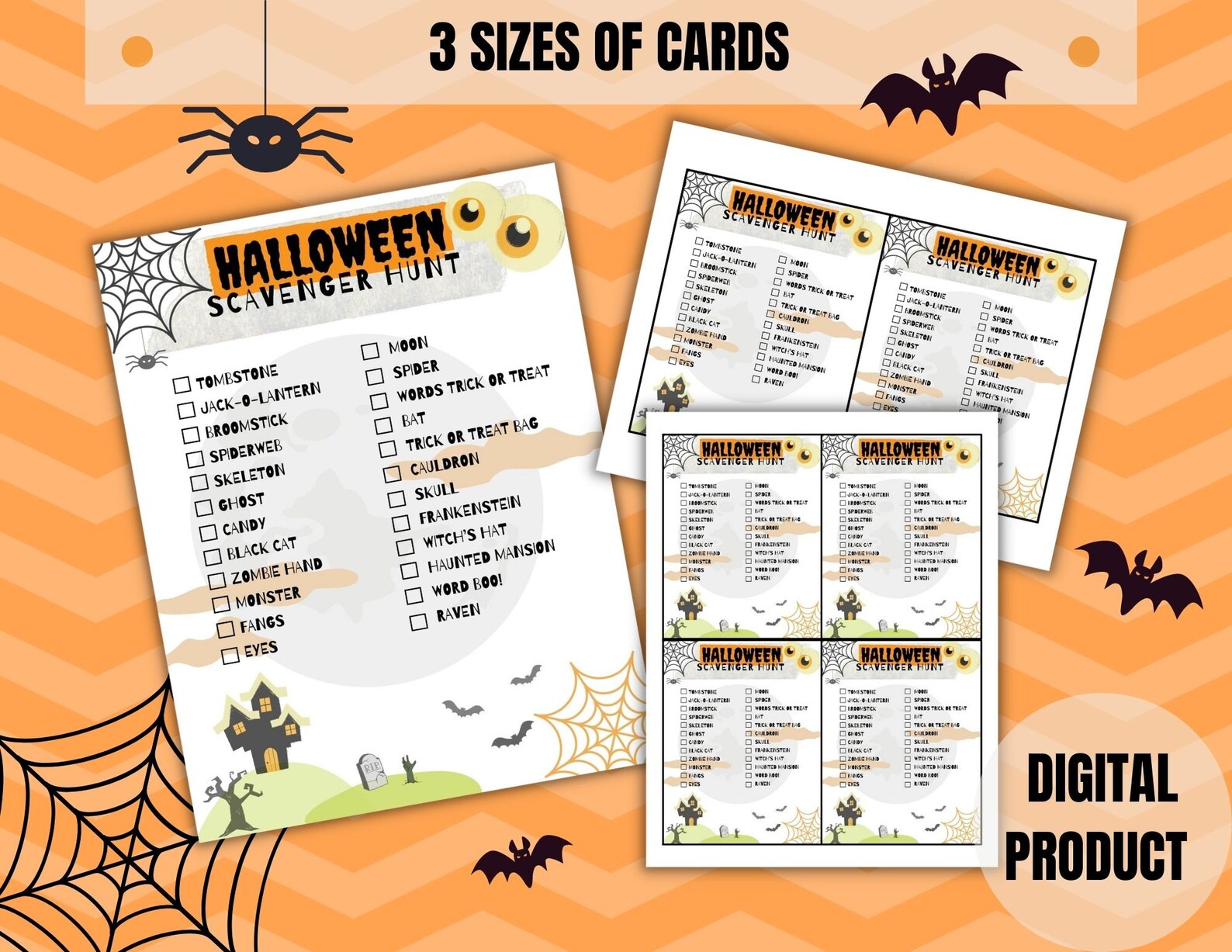 Printable Halloween Scavenger Hunt, Halloween Game, Scavenger Hunt for ...