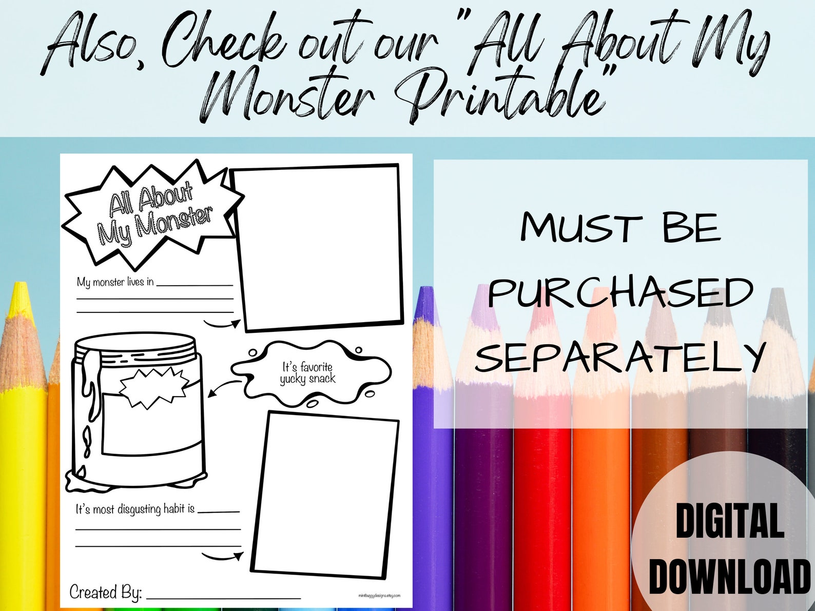 Printable Create Your Monster Template, Monster Party Coloring Sheets ...