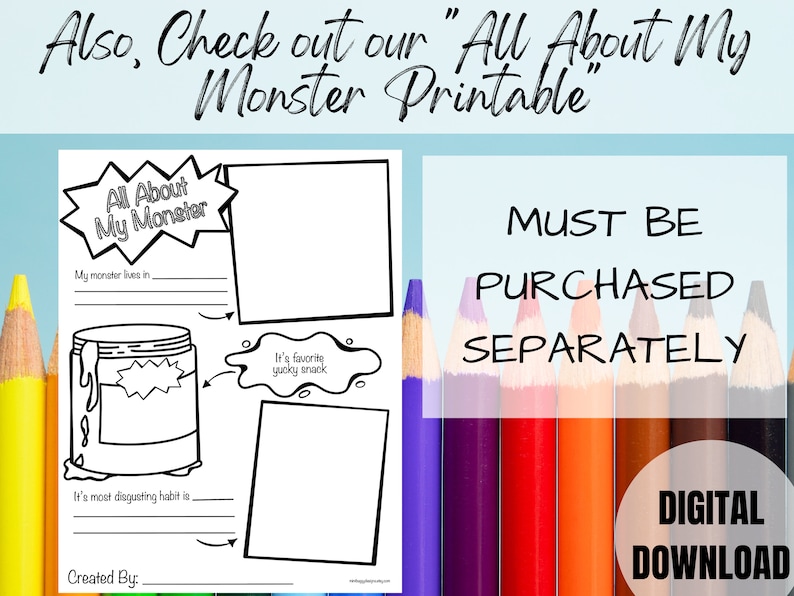 Printable Create Your Monster Template, Monster Party Coloring Sheets ...