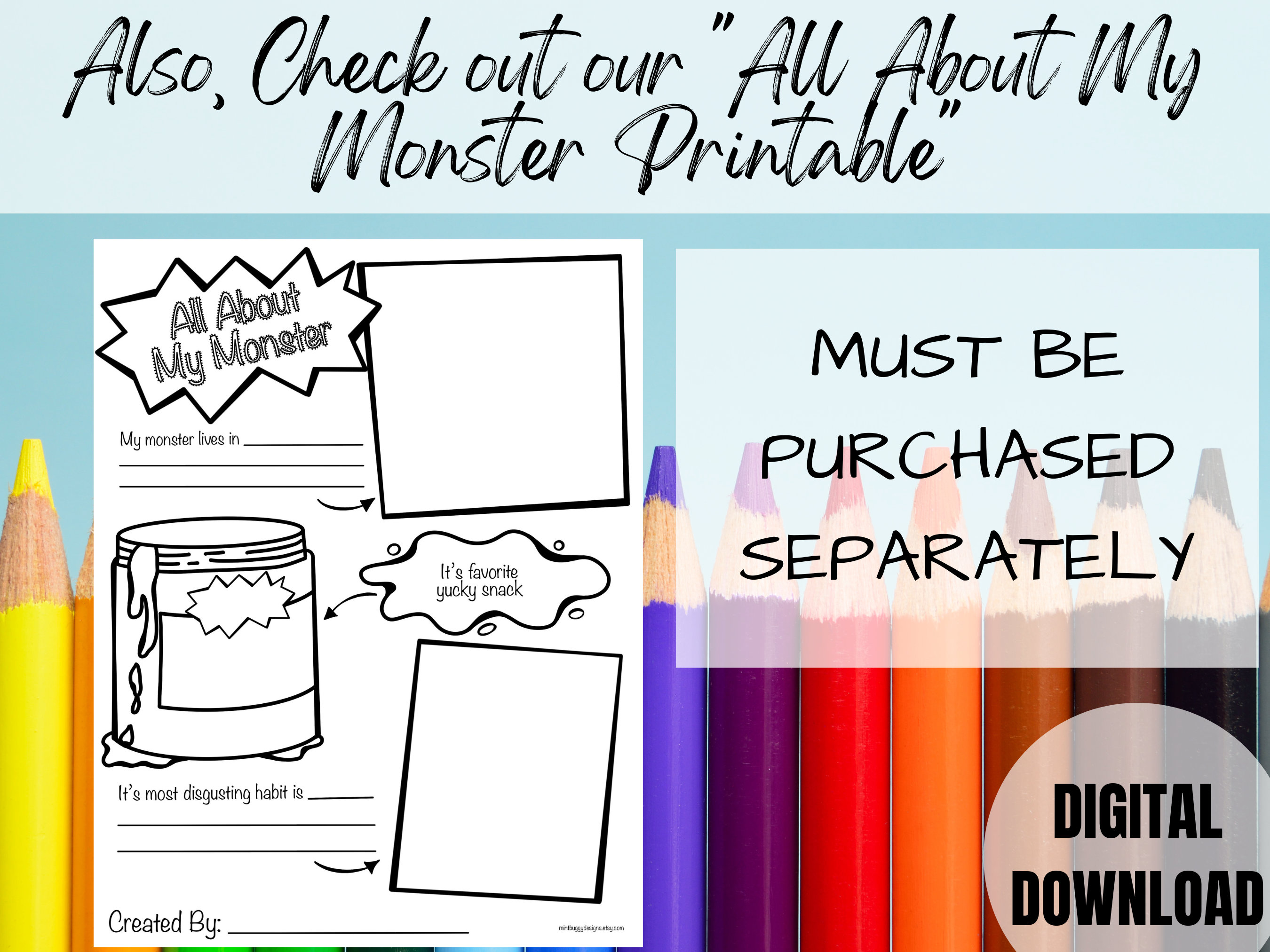 Printable Create Your Monster Template, Monster Party Coloring Sheets ...